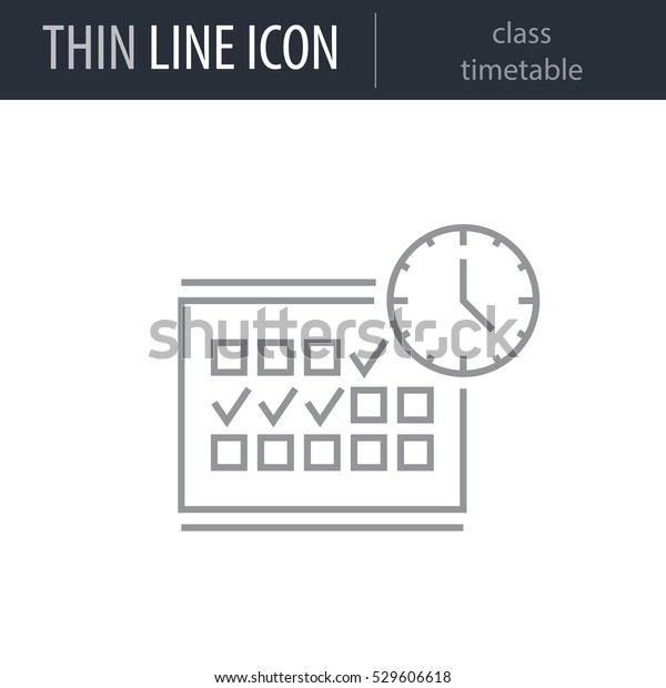 Symbol Class Timetable Thin Line Icon Stock Vector (Royalty Free ...