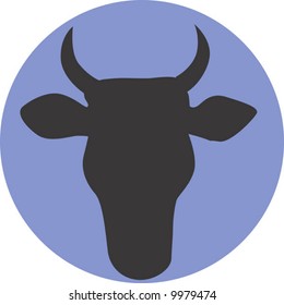 Symbol Cow Blue Background Stock Vector (Royalty Free) 9979474 ...