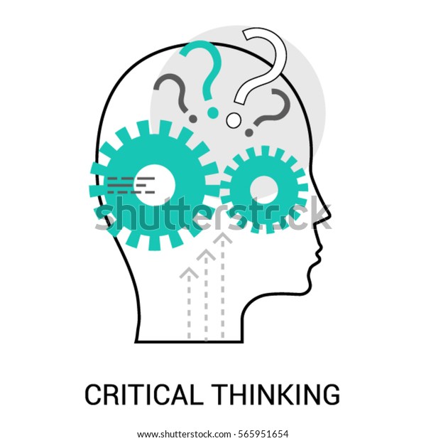Symbol Critical Thinking Profile Head Gears Stock Vector (Royalty Free ...
