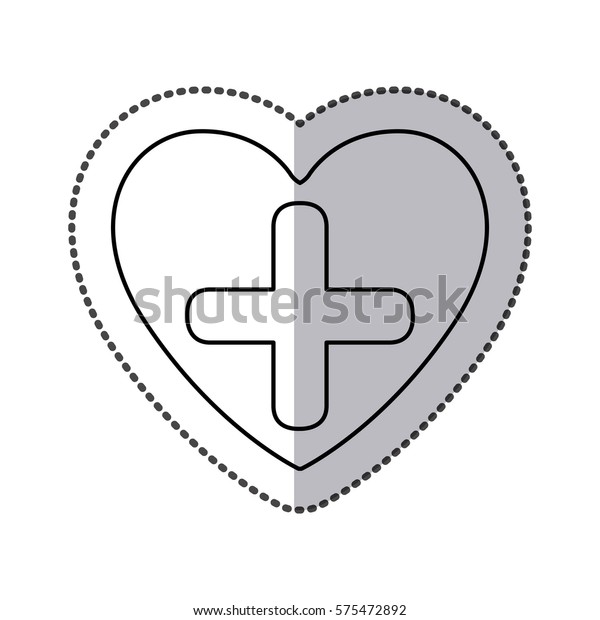 Symbol Cross Inside Heart Icon Vector Stock Vector (Royalty Free ...