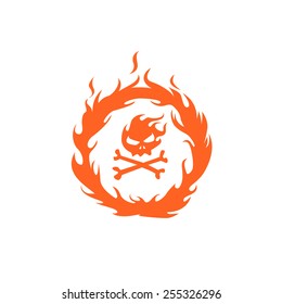 Symbol Fire Skull Bones Stock Vector (Royalty Free) 255326296 ...