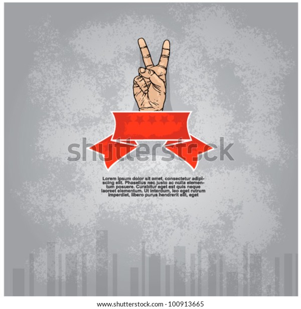Symbol Freedom Hand Gesture Stock Vector (Royalty Free) 100913665