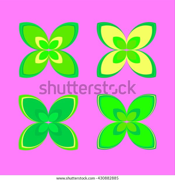 Symbol Green Flower Vector Design Element Stock Vector (Royalty Free ...