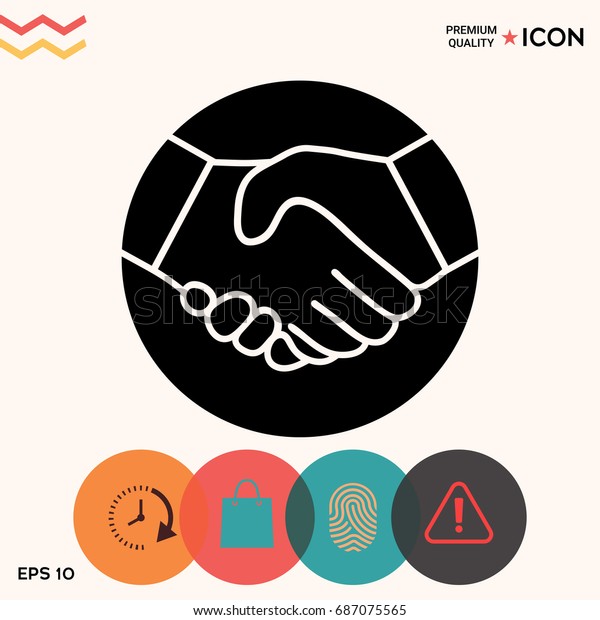 Symbol Handshake Circle Icon Stock Vector (Royalty Free) 687075565