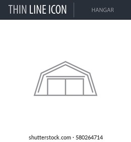 Symbol Hangar Thin Line Icon Airline Stock Vector (Royalty Free ...