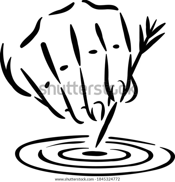 Symbol Hitted Target Achieved Goal Hand Stock Vector (Royalty Free ...