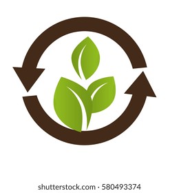 Symbol Leaf Circle Formed Arrows Stock Vector (Royalty Free) 580493374 ...