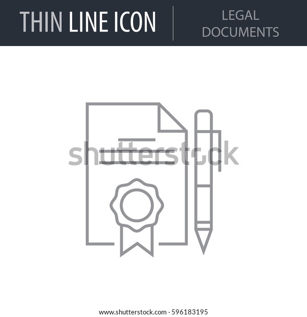 Symbol Legal Documents Thin Line Icon Stock Vector (Royalty Free ...