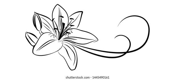 Symbol Lily Flower Stock Vector (Royalty Free) 1445490161 | Shutterstock