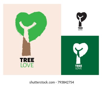 Symbol Logo Tree Love Vector Stock Vector (Royalty Free) 793842754 ...