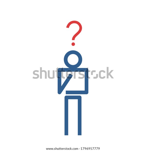 Symbol Man Thinking Person Question Sign Stock Vector (Royalty Free ...