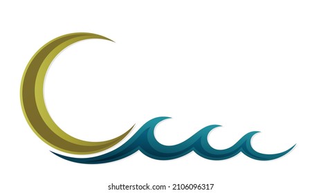 Symbol Moon Blue Wave Stock Vector (Royalty Free) 2106096317 | Shutterstock