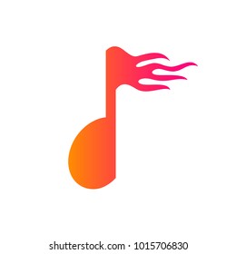 Symbol Music Note Flame Style Stock Vector (Royalty Free) 1015706830 ...
