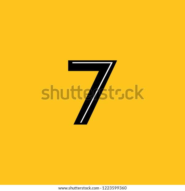 Symbol Number 7 Seven Simplified Skeleton Stock Vector (Royalty Free ...