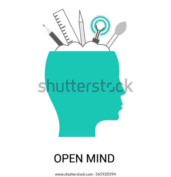Symbol Open Mind New Skills Creative Stock Vector (Royalty Free) 565920394