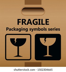 Fragile Breakable Material Packaging Symbol On Stock Vector (Royalty ...