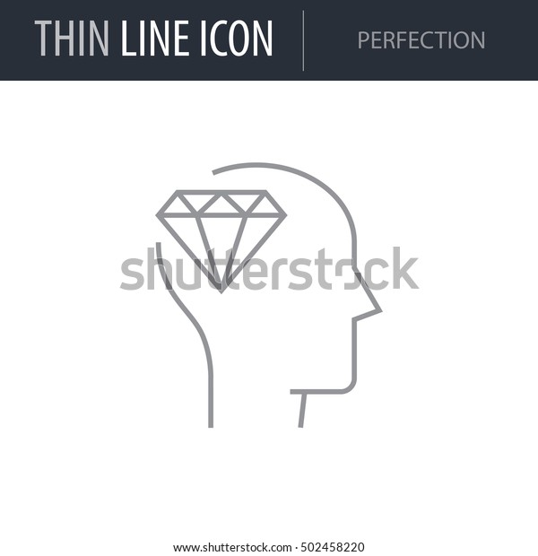 Symbol Perfection Thin Line Icon Brain Stock Vector (Royalty Free ...