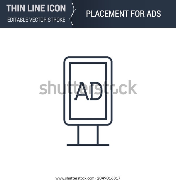 Symbol Placement Ads Thin Line Icon Stock Vector (Royalty Free ...