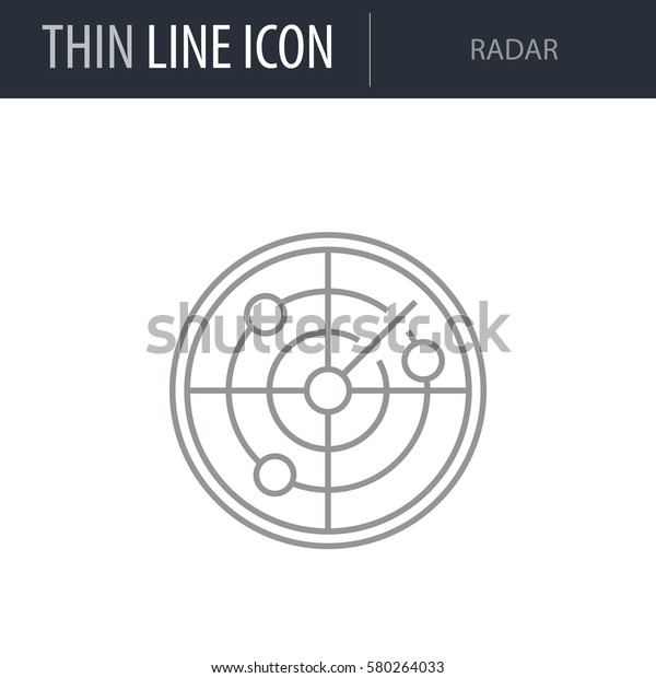 Symbol Radar Thin Line Icon Airline Stock Vector (Royalty Free) 580264033