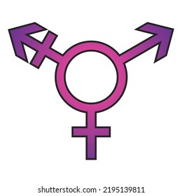 Symbol Representing Three Genders Malefemale X Stock Vector (Royalty ...