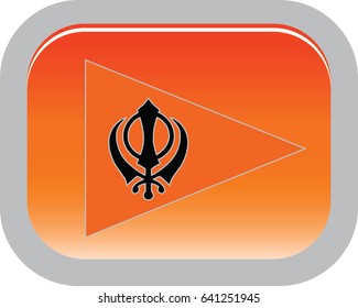 Symbol Sikhism Orange Triangular Flag Sign Stock Vector (Royalty Free ...