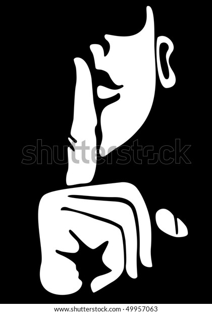 Symbol Silence Face Finger On Lips Stock Vector (Royalty Free) 49957063 ...