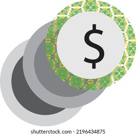 Symbol Silver Coin Display Stock Vector (Royalty Free) 2196434875 ...