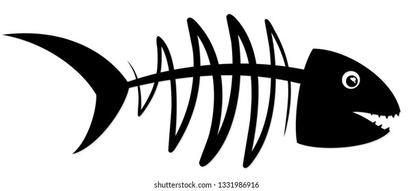 Symbol Skeleton Fish Stock Vector (Royalty Free) 1331986916 | Shutterstock