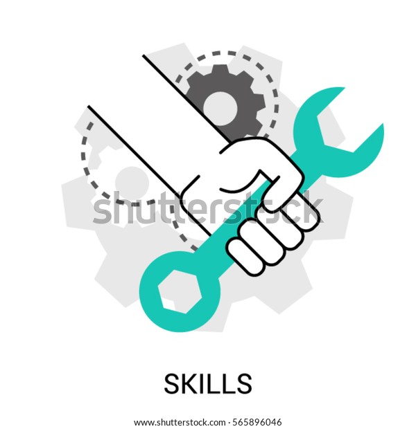 Symbol Skills Ability Hand Wrench Mechanical Stock Vector (Royalty Free ...