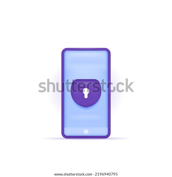 Symbol Smartphone Shield Keyhole Icon About Stock Vector (Royalty Free ...