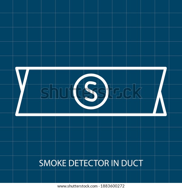 Symbol Smoke Detector Duct Vector Illustration Stock Vector (Royalty ...