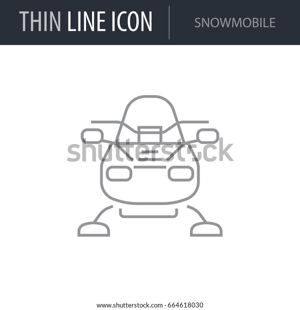 Symbol Snowmobile Thin Line Icon Transportation Stock Vector (Royalty ...