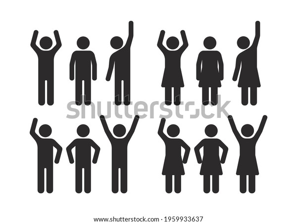 Symbol Stick Man Illustration Different Poses: vector de stock (libre ...