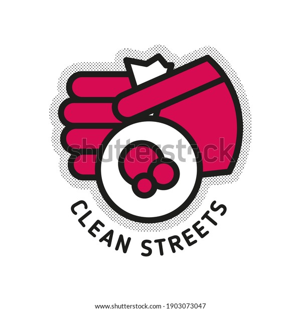 Symbol Sticker Image Red Hand Holding Stock Vector (Royalty Free ...
