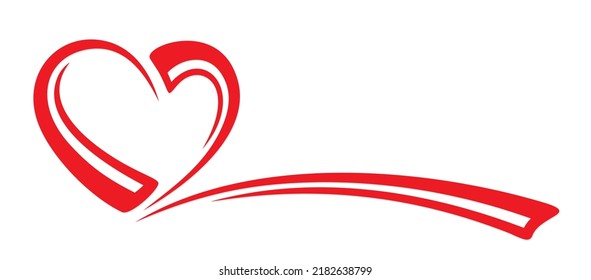 Symbol Stylized Red Heart Stock Vector (Royalty Free) 2182638799 ...