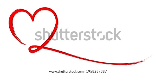 Symbol Stylized Red Heart Stock Vector (Royalty Free) 1958287387 ...