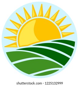 Symbol Sun Field: vector de stock (libre de regalías) 1225132999 ...