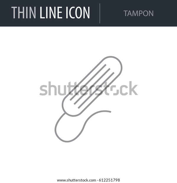 Symbol Tampon Thin Line Icon Hygiene Stock Vector (Royalty Free ...