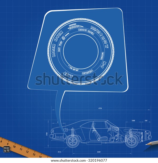 Symbol Tire Drawing Blueprint Stock Vector (Royalty Free) 320196077 ...
