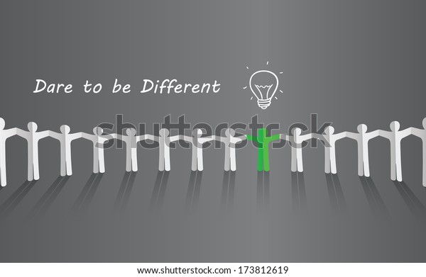 Symbol Uniqueness Ideas Different Thinking Standing Stock Vector ...