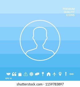Vektor Stok Symbol User Icon Circle Profile Line (Tanpa Royalti ...