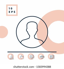 Vektor Stok Symbol User Icon Circle Profile Line (Tanpa Royalti ...