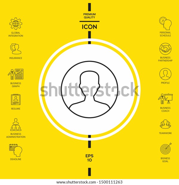 Symbol User Icon Circle Profile Line: vector de stock (libre de ...