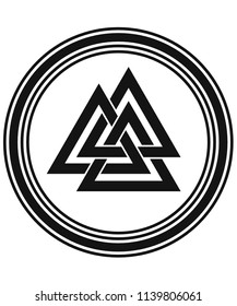 Valknut Sign Symblol Icon Outline Black: vetor stock (livre de direitos ...