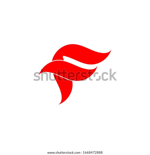 Symbol Vector Letter F Red Curves Stock Vector (Royalty Free ...