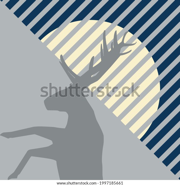 Vektor Stok Symbol Wild Animals Captivity Deer Restricted (Tanpa ...