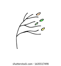 Symbol Wind Tree Leaves Branches Vector Stock Vector (Royalty Free ...