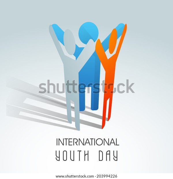 Symbol Young Peoples Joining Hands Together Stock Vector (Royalty Free ...