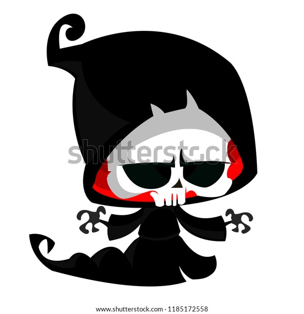 Symbolic Grim Reaper Simple Flat Cartoon Stock Vector (Royalty Free ...