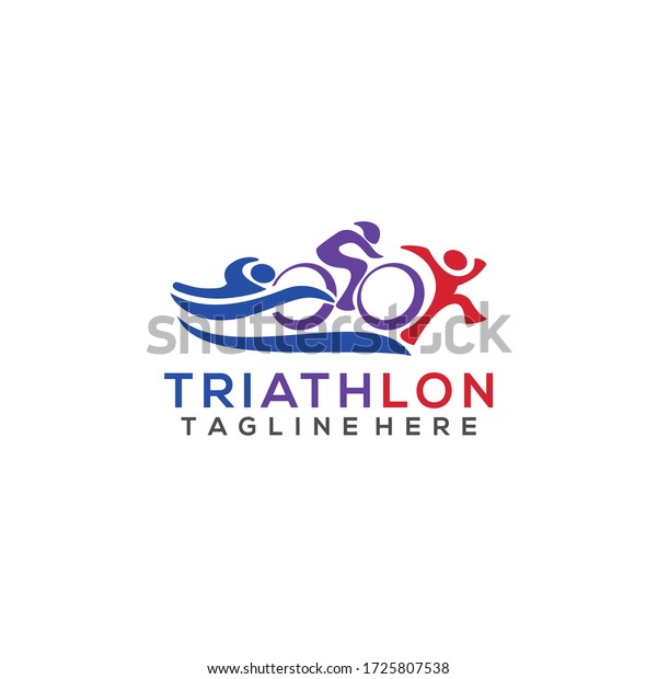 Symbolizing Triathlon Logo Icons Buttons Swimming Stock Vector (Royalty ...